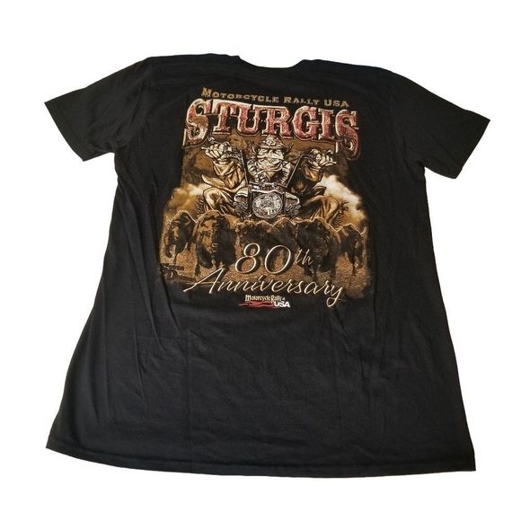 Unbranded | Shirts | Sturgismenssize Large Black Cotton Motocycle Usa ...